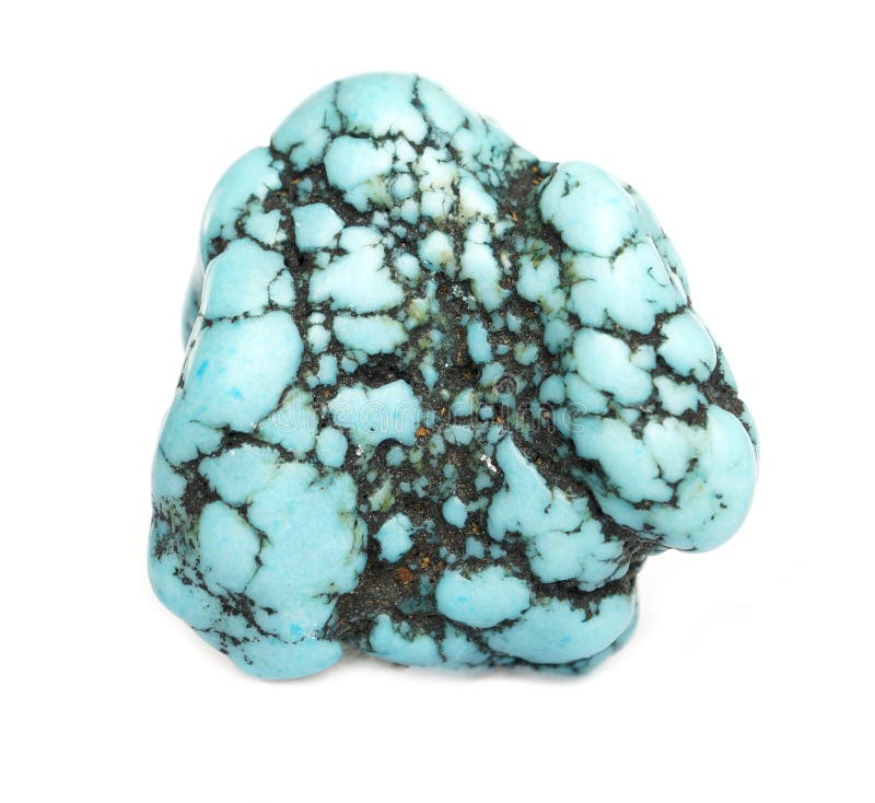 Minerale Blu Del Turchese Isolato Immagine Stock - Immagine di tesoro ...
