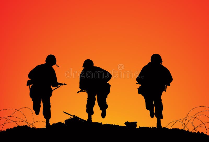 Campo de batalla ilustración del vector. Ilustración de silueta - 13708936