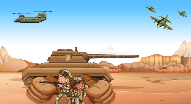 Campo de batalla ilustración del vector. Ilustración de batalla - 56639175