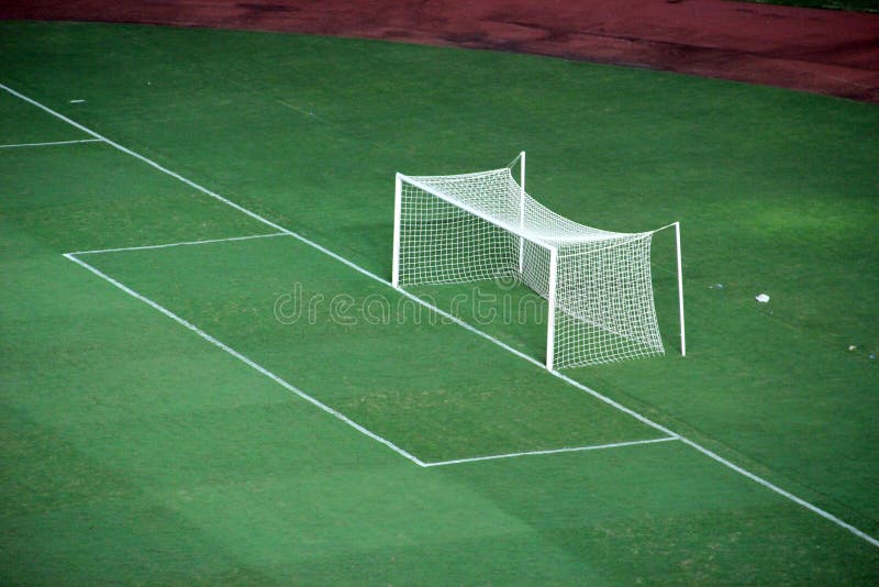 Campo de fútbol de la meta foto de archivo. Imagen de rayas - 26304192