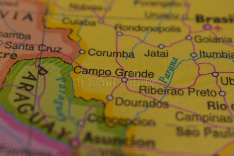 Campo Grande on the World Map-Geo Political Map Stock Image - Image of ...