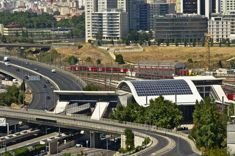 Campolide station, lisbon editorial stock image. Image of suburban ...