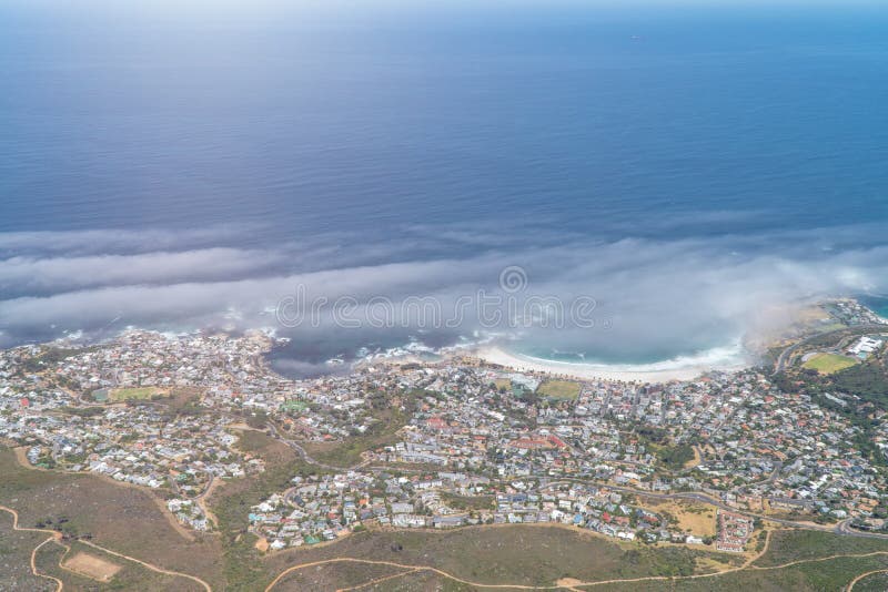 Camps Bay Beach View from Table Mountain Stock Image - Image of devils ...
