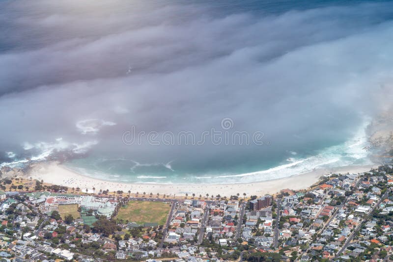 Camps Bay Beach View from Table Mountain Stock Image - Image of locals ...