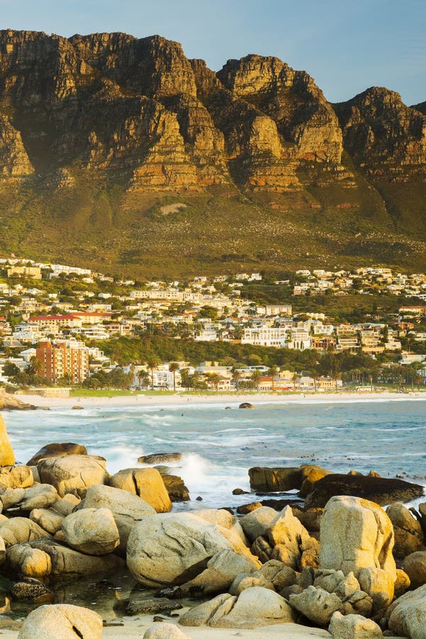 Camps Bay at sunset stock photo. Image of holiday, resort - 83128316