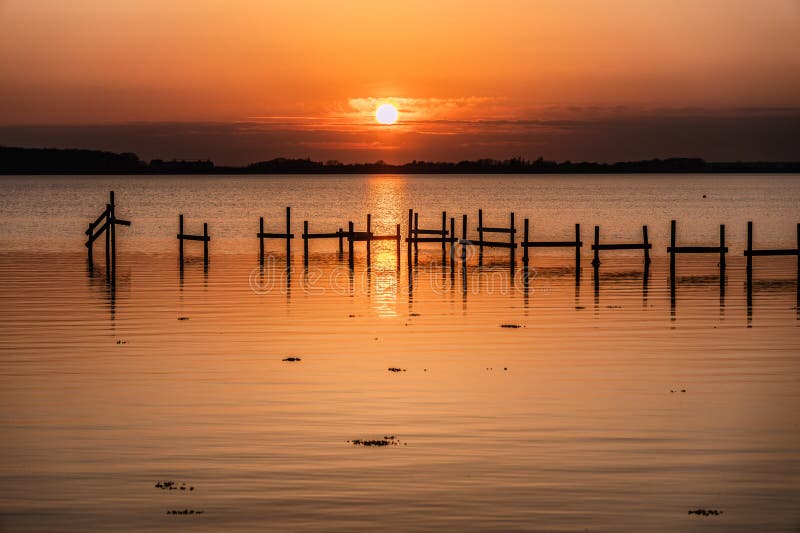 Campsite at Sunset Near Ronaes , Denmark Stock Photo - Image of holiday ...