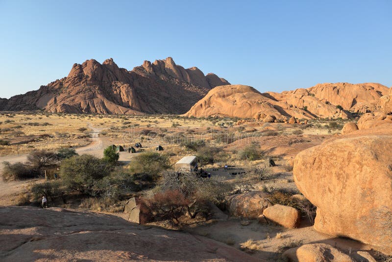 Campsites at the Spitzkoppe in Namibia Stock Image - Image of ...