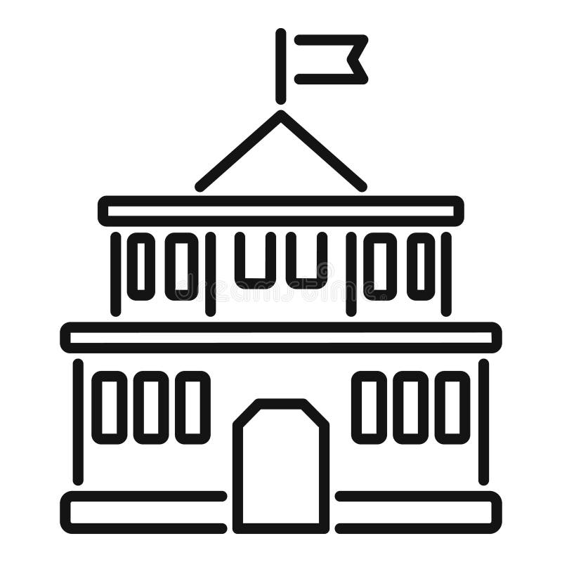 Campus Building Icon Outline Vector. University Education Stock Vector ...