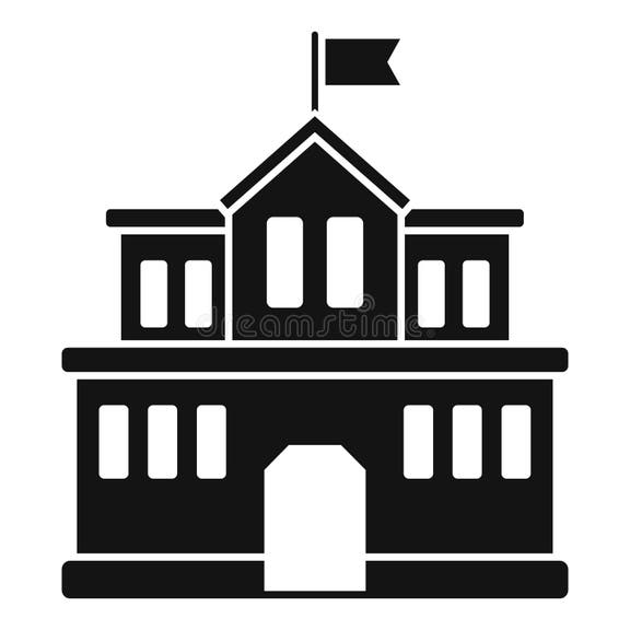 Campus Building Icon Simple Vector. University Education Stock ...