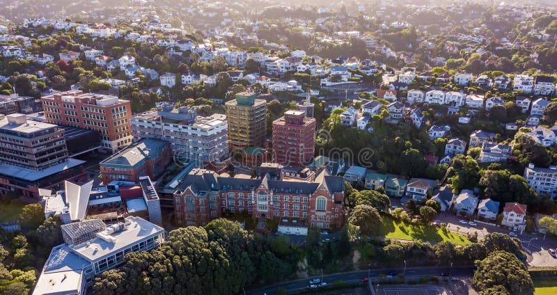 Campus De Kelburn, Victoria University Aerial View Imagen de archivo ...