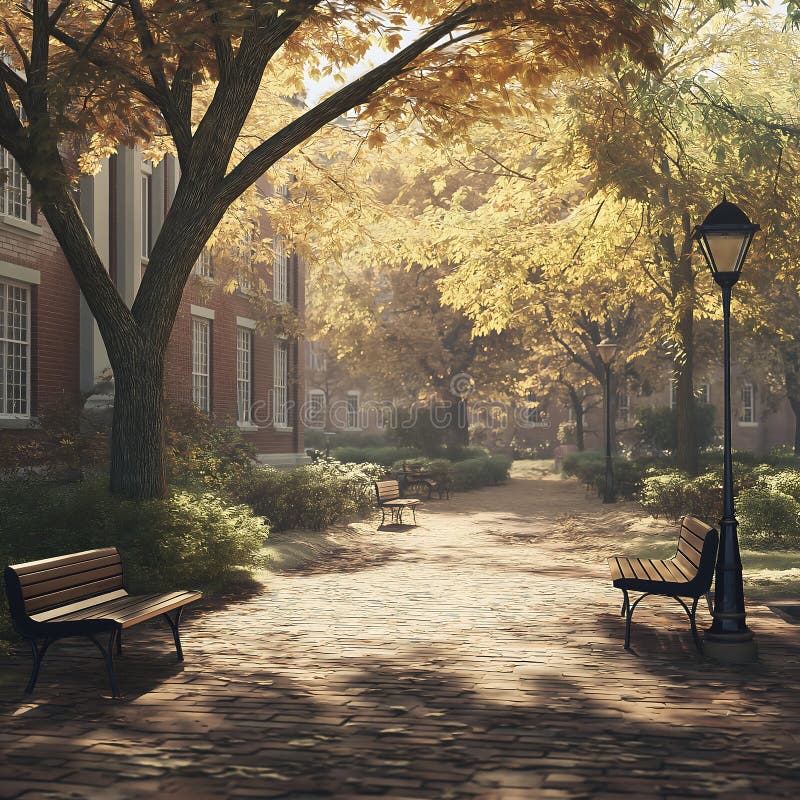 Campus of an Educational Institution with a Park and Paths Stock ...