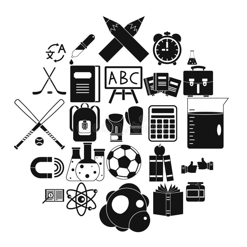 Campus Icons Set, Simple Style Stock Vector - Illustration of ... Campus Icons Set, Simple Style Stock Vector - Illustration of ...