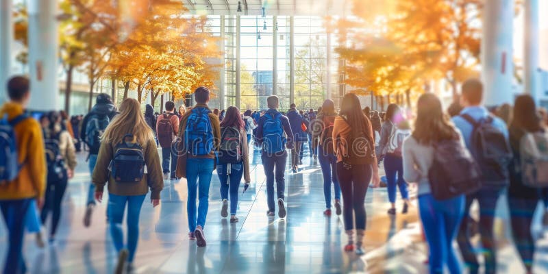 Campus Life in Motion Diverse Students Commuting Amid Vibrant ...