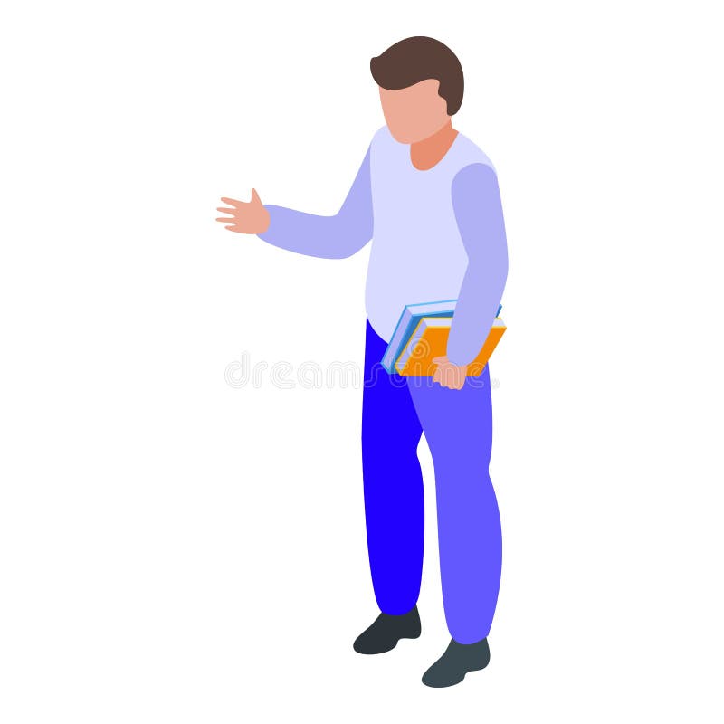 Campus Male Student Icon, Isometric Style Stock Vector - Illustration ...