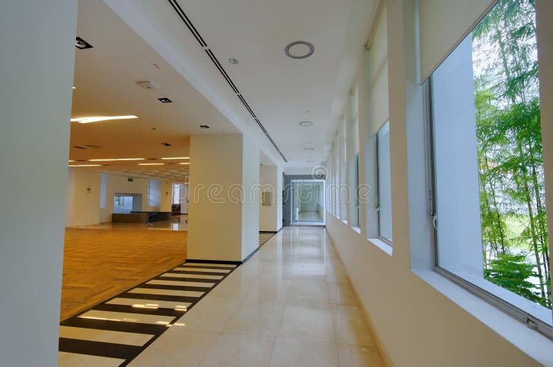 Campus modern walkway stock image. Image of glass, building - 8854359