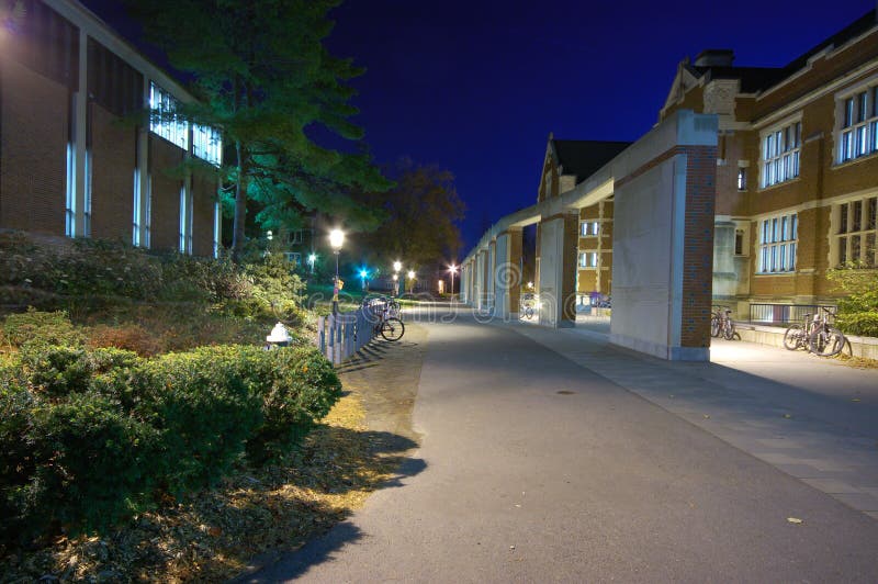 Campus at night editorial stock image. Image of master - 3454464