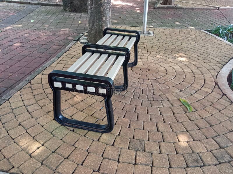The Park Benches Around the Campus Library Environment Stock Photo ...