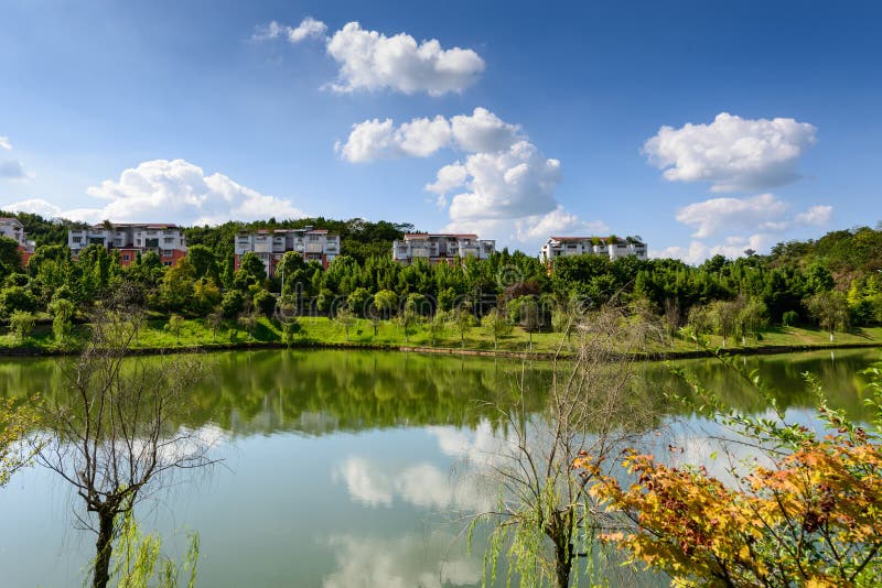 Campus Scenery of China West Normal University, Sichuan, China ...