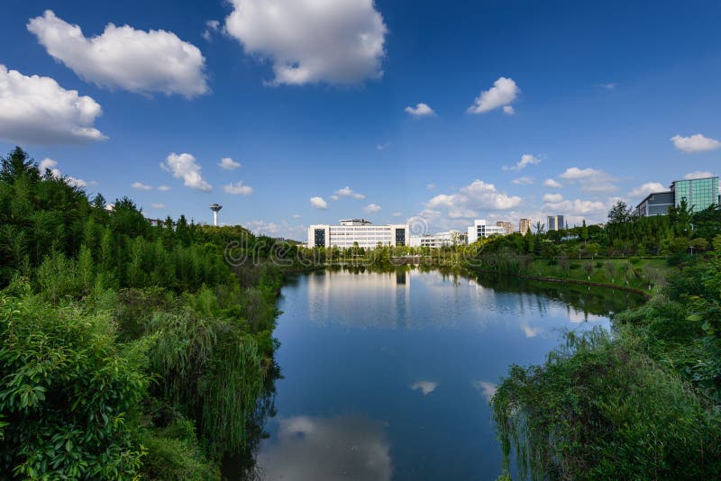 Campus Scenery of China West Normal University, Sichuan, China ...