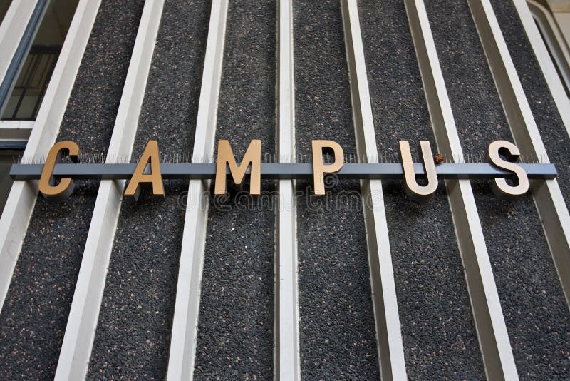 Campus sign stock photo. Image of concrete, dorm, university - 4952316