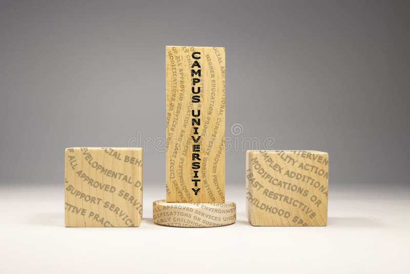 Campus University Written on a Wooden Surface. Education and Concept ...