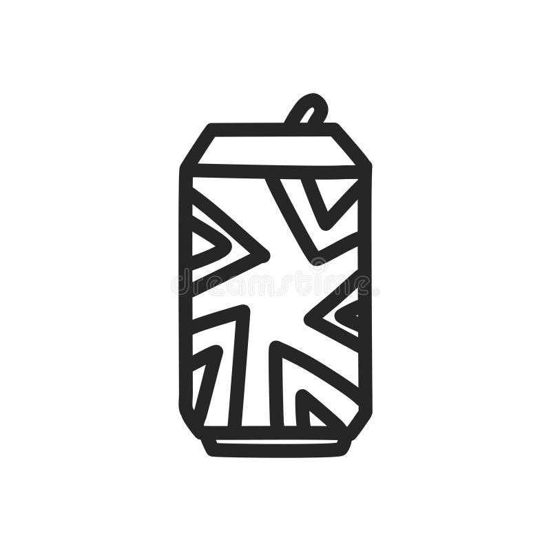 Soda can outline icon . stock vector. Illustration of black - 234339661