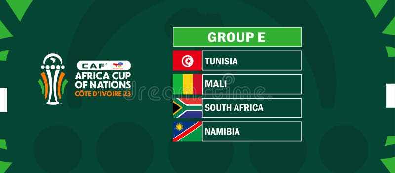 Can Ivory Coast Cup 2023 Symbol Group E Teams Flags Countries Editorial ...
