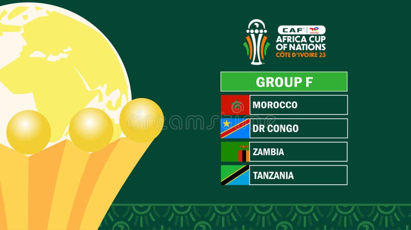 Can Ivory Coast Cup 2023 Group F Teams Flags Countries with Trophy ...