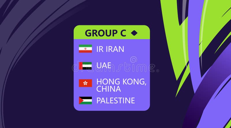 Asian Flags Teams Nations 2023 Group C Countries Asian Football Stock ...