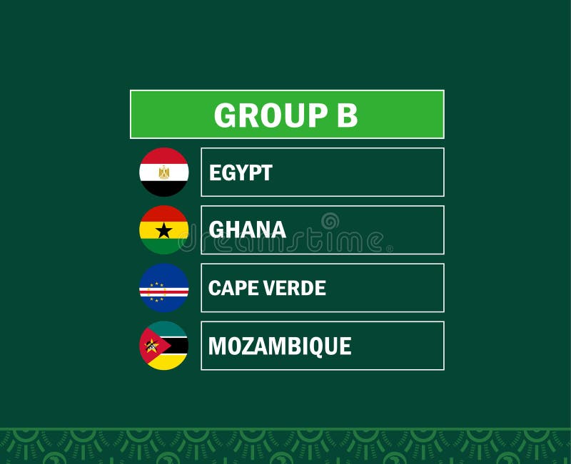 African Nations Flags Countries 2023 Group B Teams Stock Vector ...