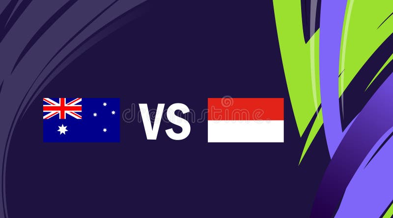 Australia and Indonesia Match Flags Asian Nations 2023 Emblems Stock ...