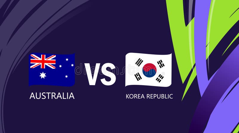 Australia and Korea Republic Match Ribbon Flags Asian Nations 2023 ...