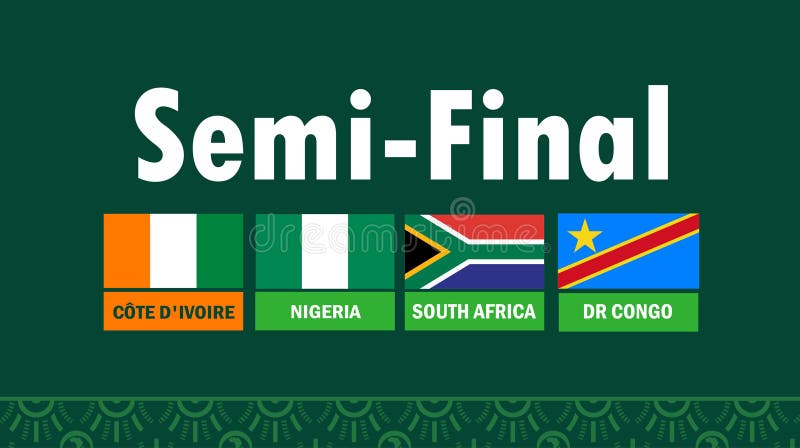 Semi-Finals Flags Emblems African Nations 2023 Teams Countries Stock ...