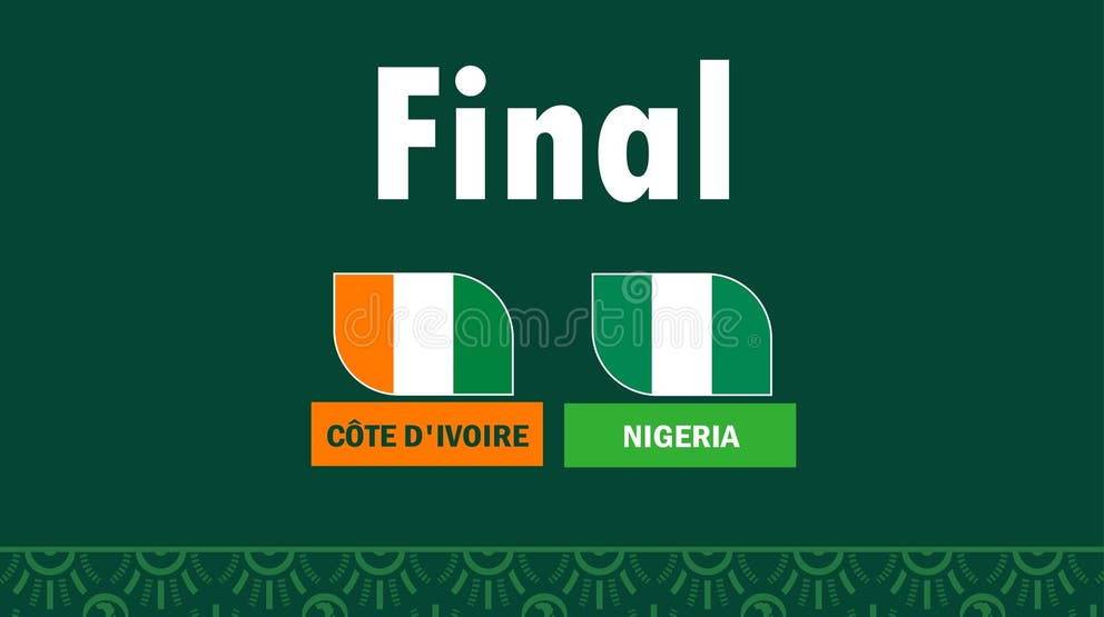 Nigeria and Ivory Coast Flags Ribbon Final African Nations 2023 Emblems ...