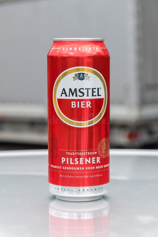 Can of Amstel beer editorial photography. Image of june - 158546292