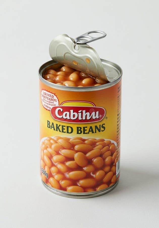 A Can of Baked Beans with an Open Pull-tab Lid Displaying Beans in ...