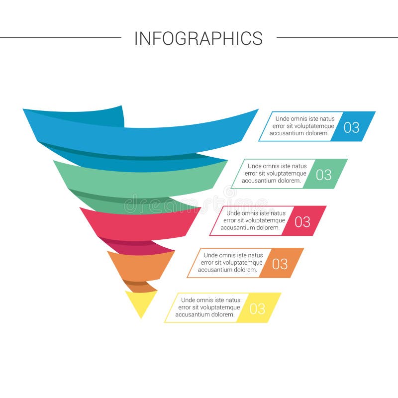 Business Funnel Pyramid Infographic. Colorful Pyramid with 5 Options ... Business Funnel Pyramid Infographic. Colorful Pyramid with 5 Options ...