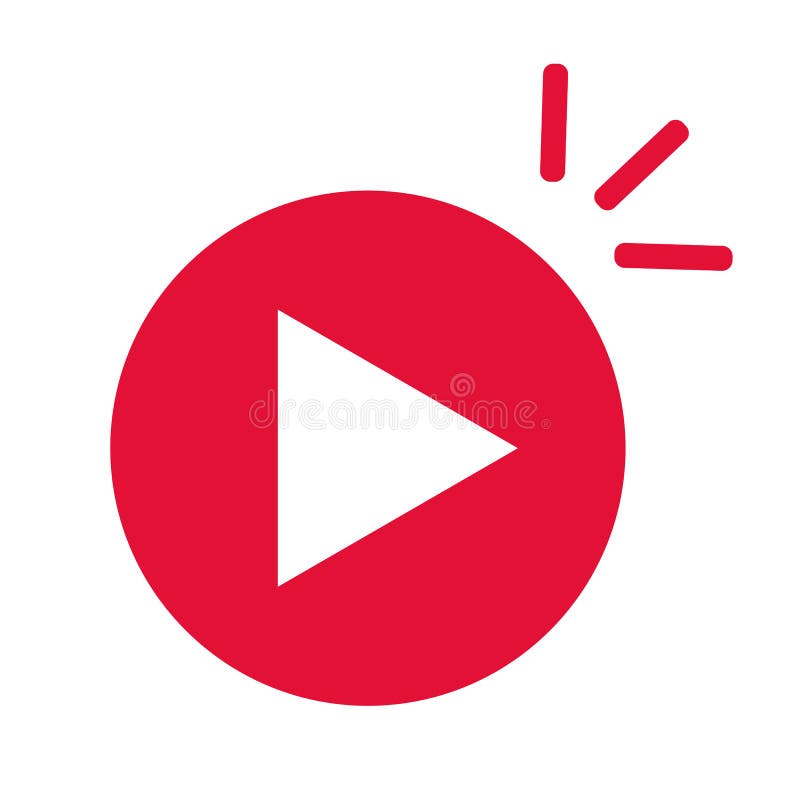 Red Pop-up Play Button Icon. Vector. Stock Vector - Illustration of ...