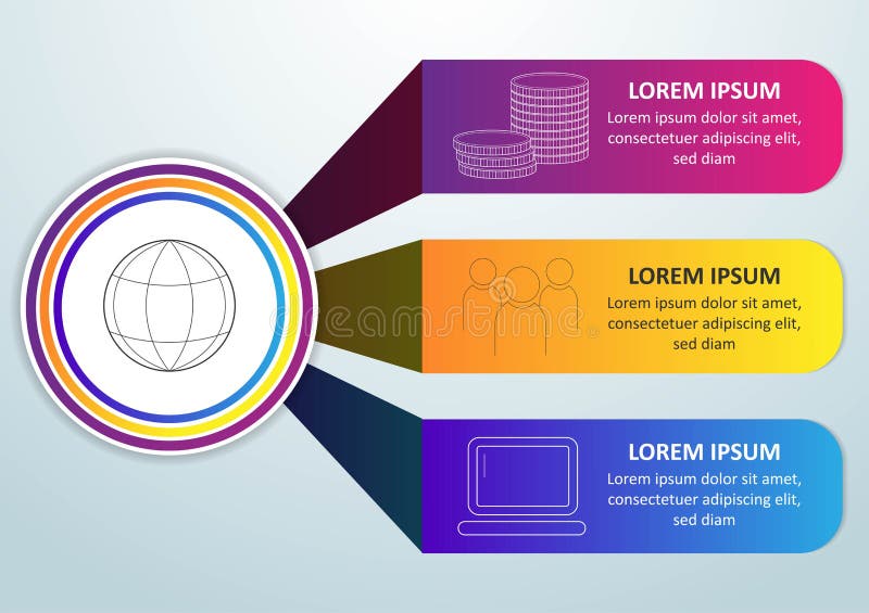 Vector Infographic Thin Line Design with Icons and 3 Options or Steps ...