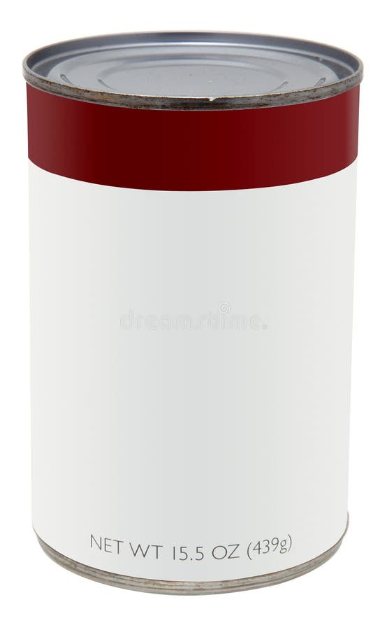 White Can Label with Clipping Path Stock Photo - Image of isolated ...