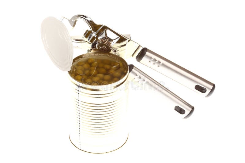 Can with can opener stock image. Image of cooking, stainless - 26336719