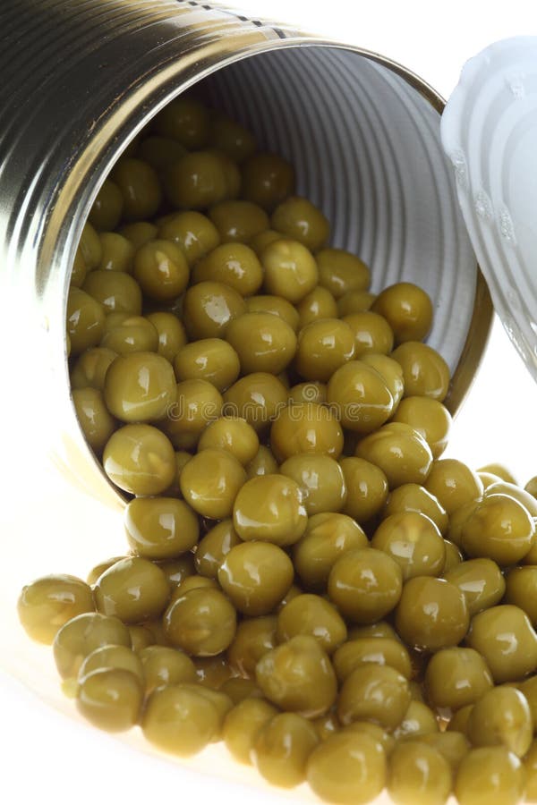 Can with Canned, Tinned Peas Stock Photo - Image of tinned, white: 18462724