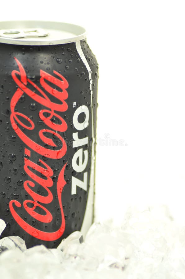 Can of Coca-Cola Zero Drink on Ice. Editorial Stock Photo - Image of ...