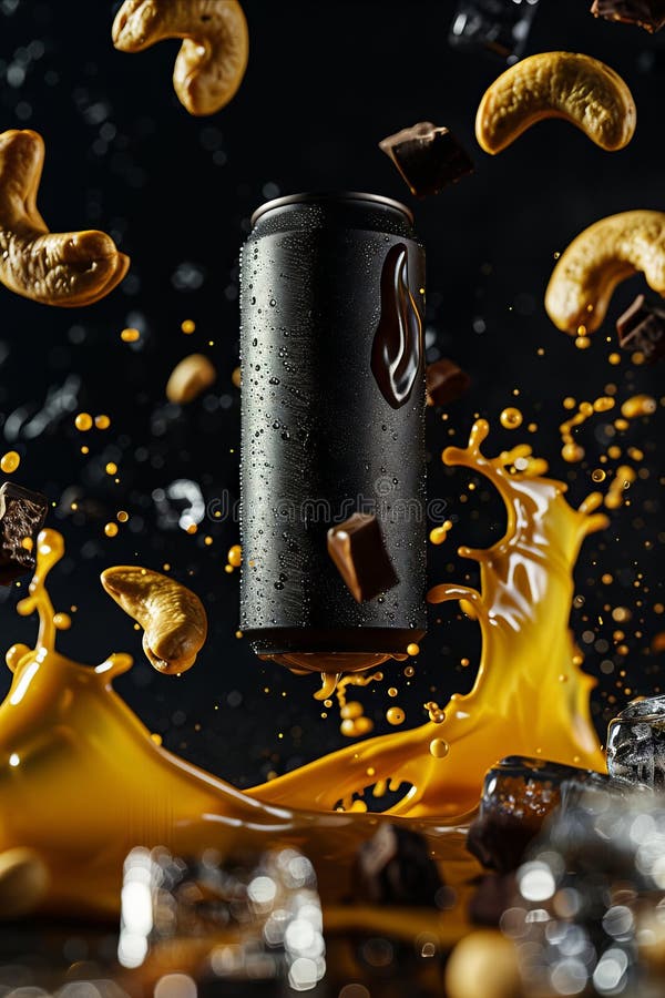 A Can of Coffee with Chocolate and Nuts Stock Image - Image of liquid ...