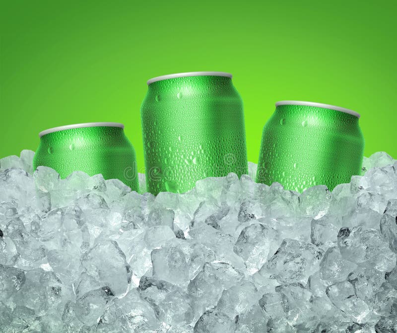 Can of Cold Beverage, Ice Cube a of Juicy. Summer Refreshing Drink ...