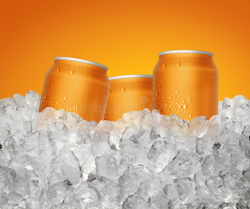 Can of Cold Beverage, Ice Cube a of Juicy. Summer Refreshing Drink ...