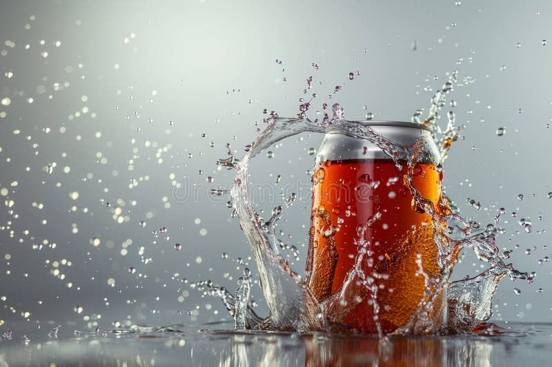 Water Splashing on a Can stock illustration. Illustration of liquid ...