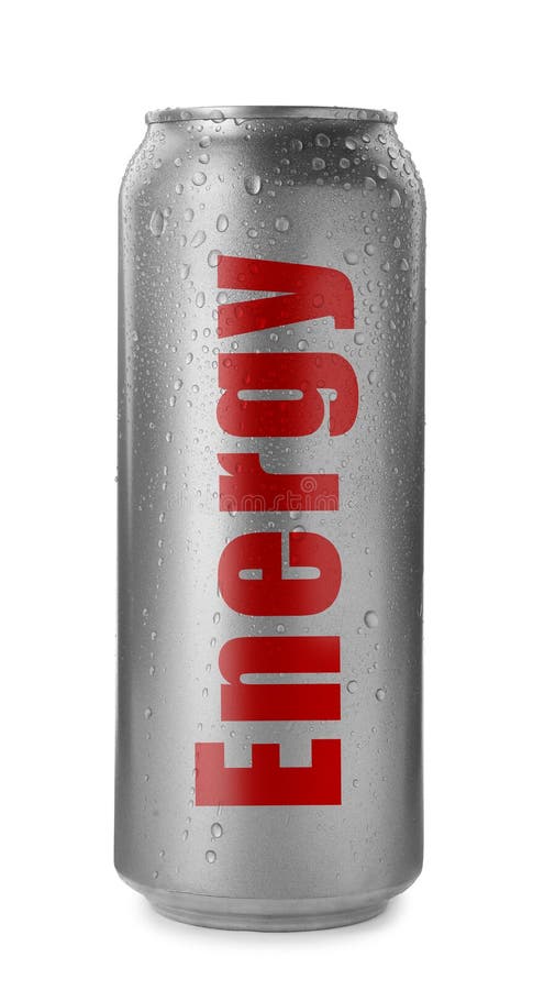 Can of Energy Drink Isolated on White. Mockup for Design Stock Image ...