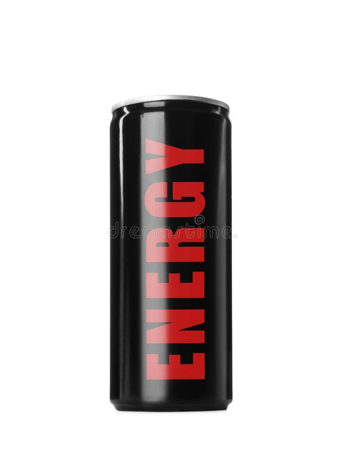 Can of Energy Drink Isolated on White. Mockup for Design Stock Image ...