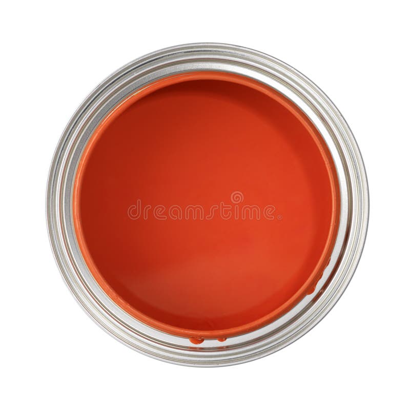 Can filled with red paint stock image. Image of glossy - 3541209